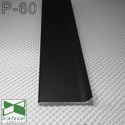 Чорний алюмінієвий плінтус для підлоги, висота 6 см. | Sintezal P-60B